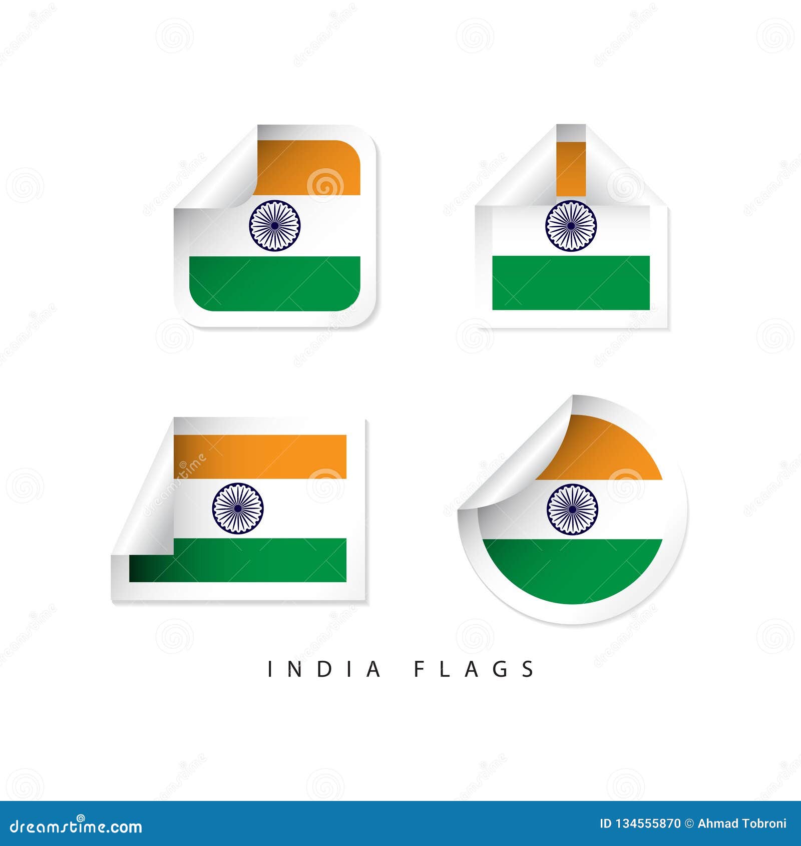 India Label Flags Vector Template Design Stock Vector - Illustration of ...