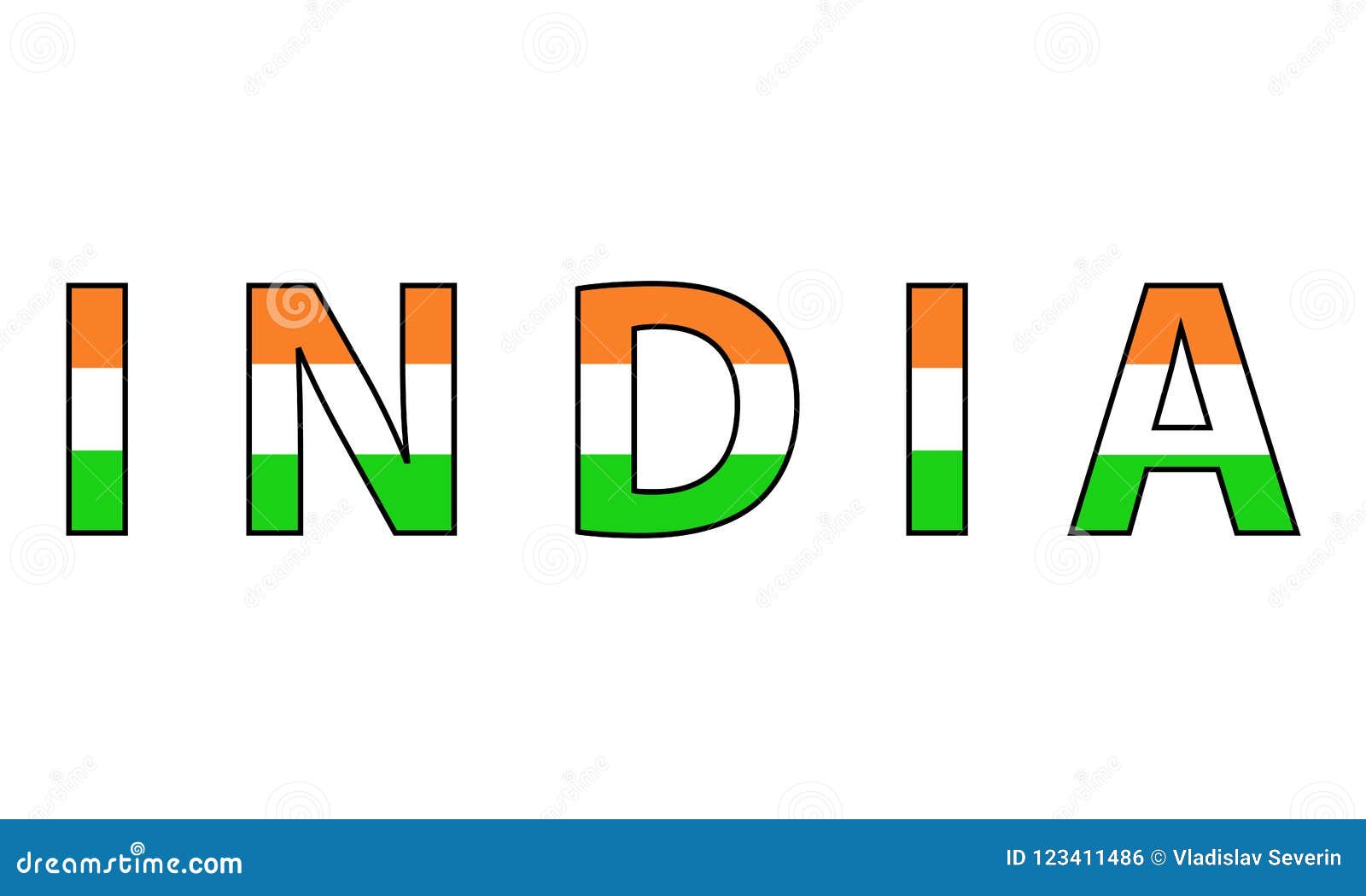 India Lettering, Vector Typographic Design Stock Illustration ...
