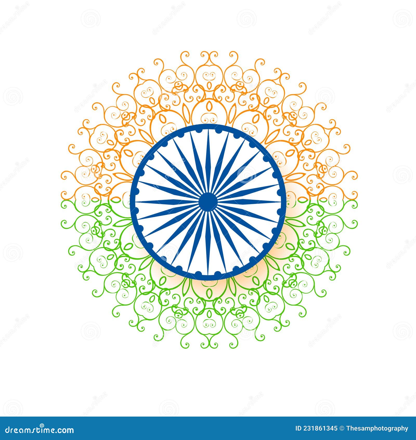 India - Mandala Art Inspired by Indian Flag Stock Image - Image of ...
