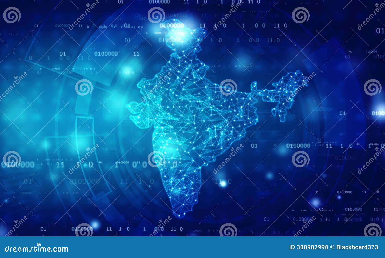 India Map with Abstract Lines on Technology Background, High-tech ...