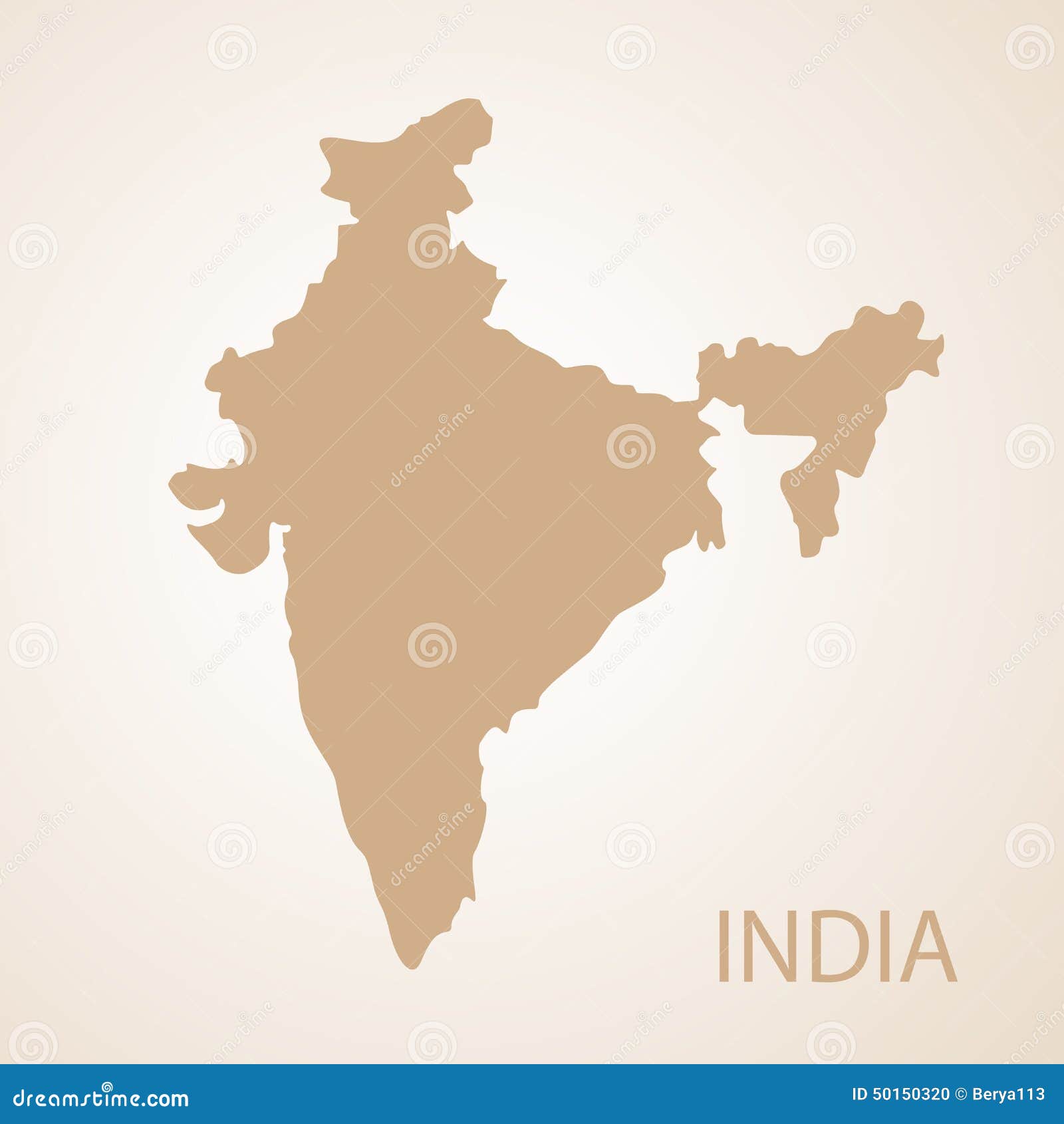 Map India.Brown India Map. Map Of India Vector Silhouette.India Vector ...