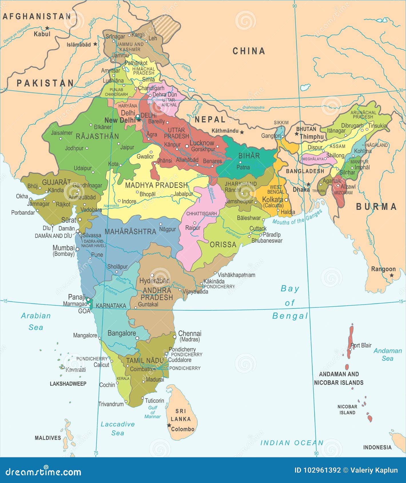 India Map - Vector Illustration Stock Illustration - Illustration of ...