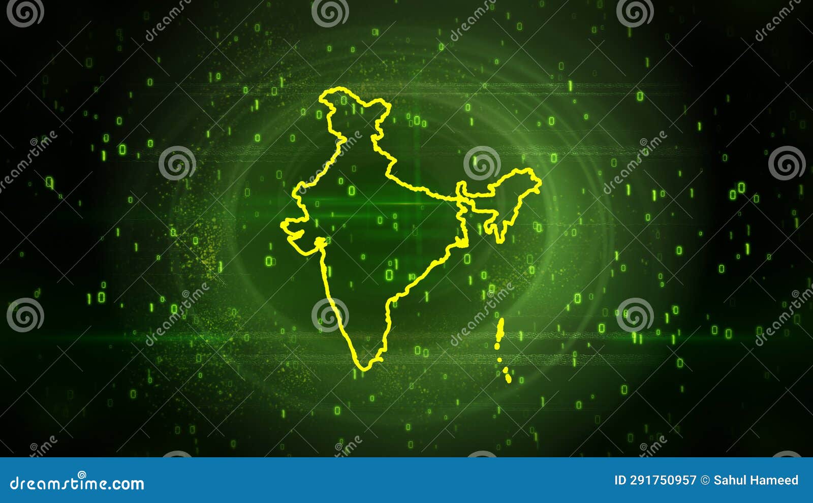 India Map on Digital Background Stock Illustration - Illustration of ...