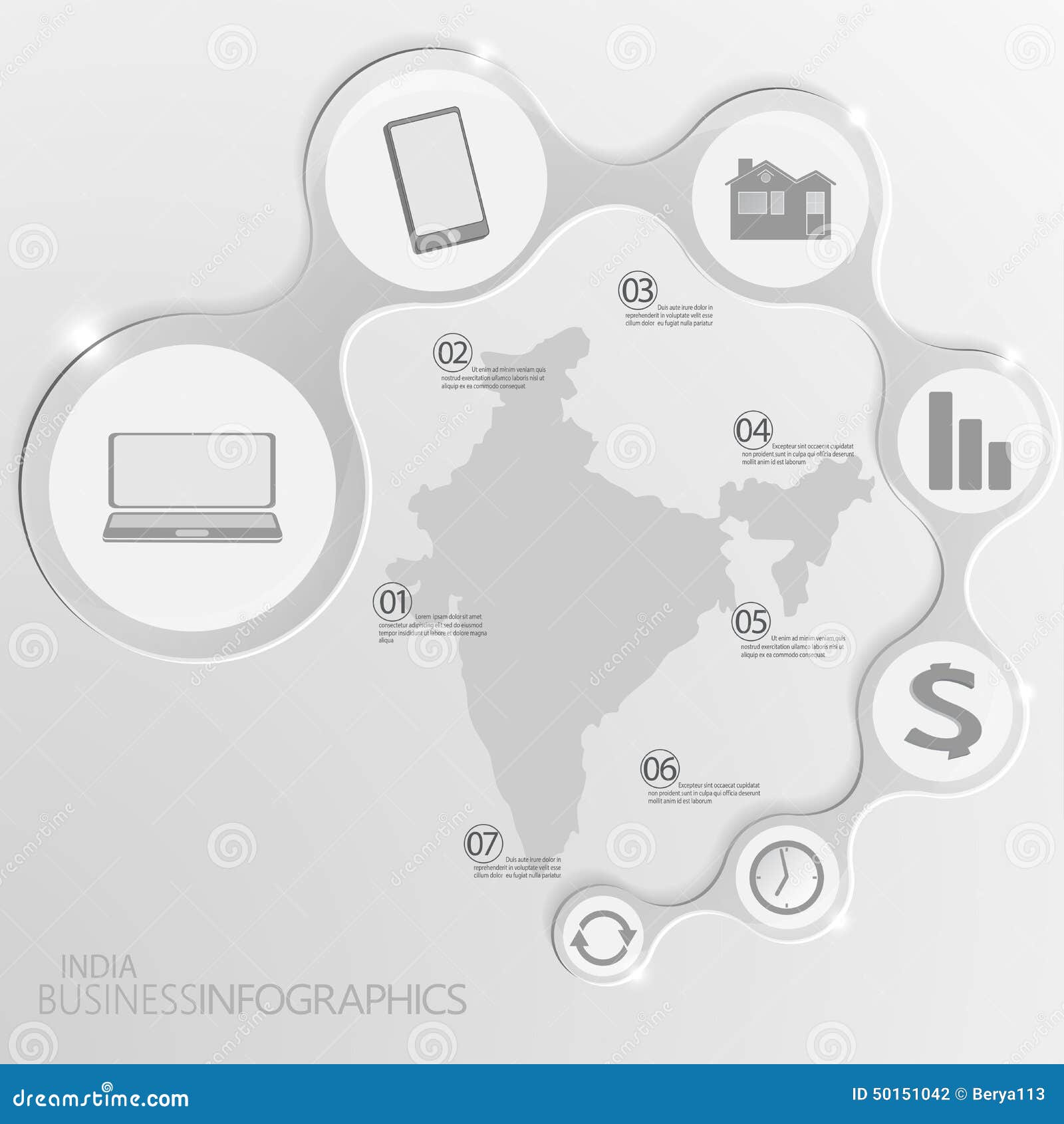 India Map and Elements Infographic. Vector Stock Vector - Illustration ...
