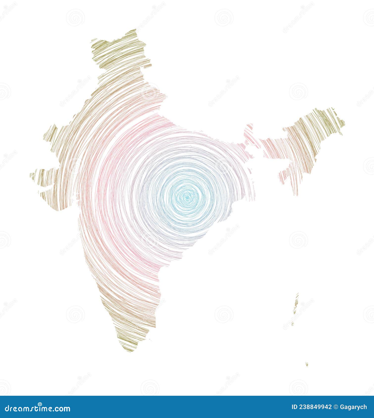 India Map Filled with Concentric Circles. Stock Vector - Illustration ...