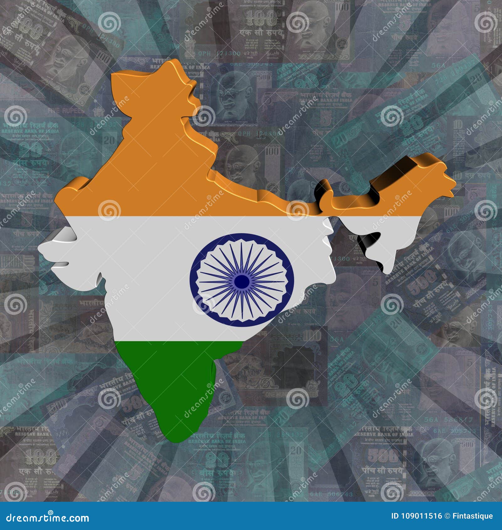 Map Of India With Rupees Royalty-Free Cartoon | CartoonDealer.com #4252415