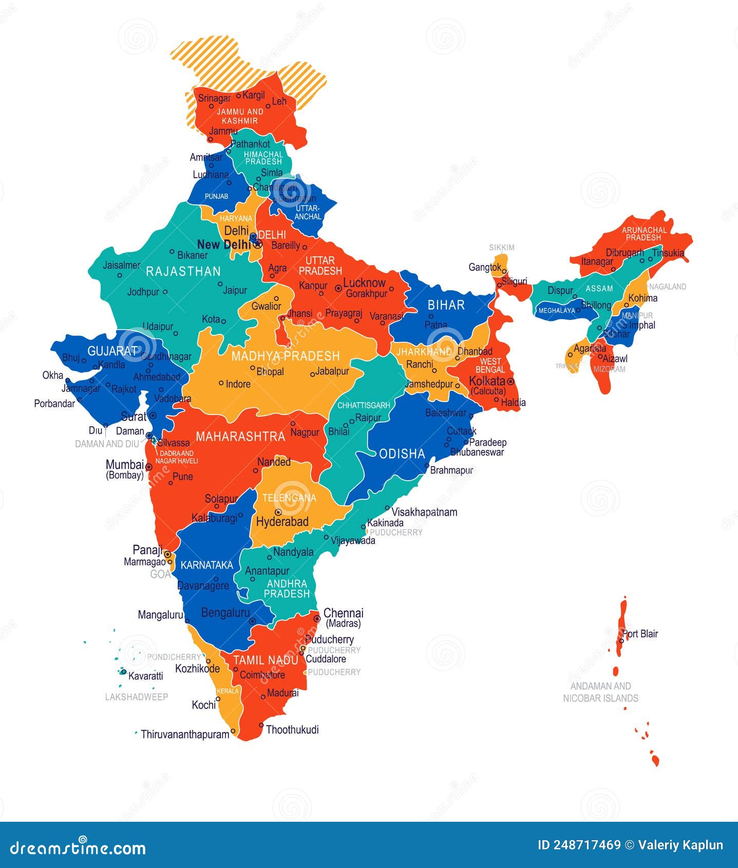 Map of India - Highly Detailed Vector Illustration Stock Illustration ...