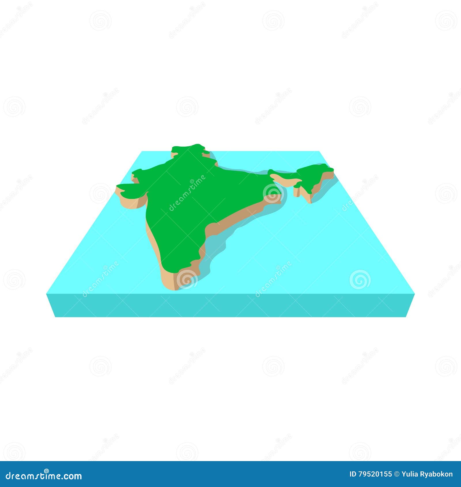 India Map Icon, Cartoon Style Stock Vector - Illustration of national ...