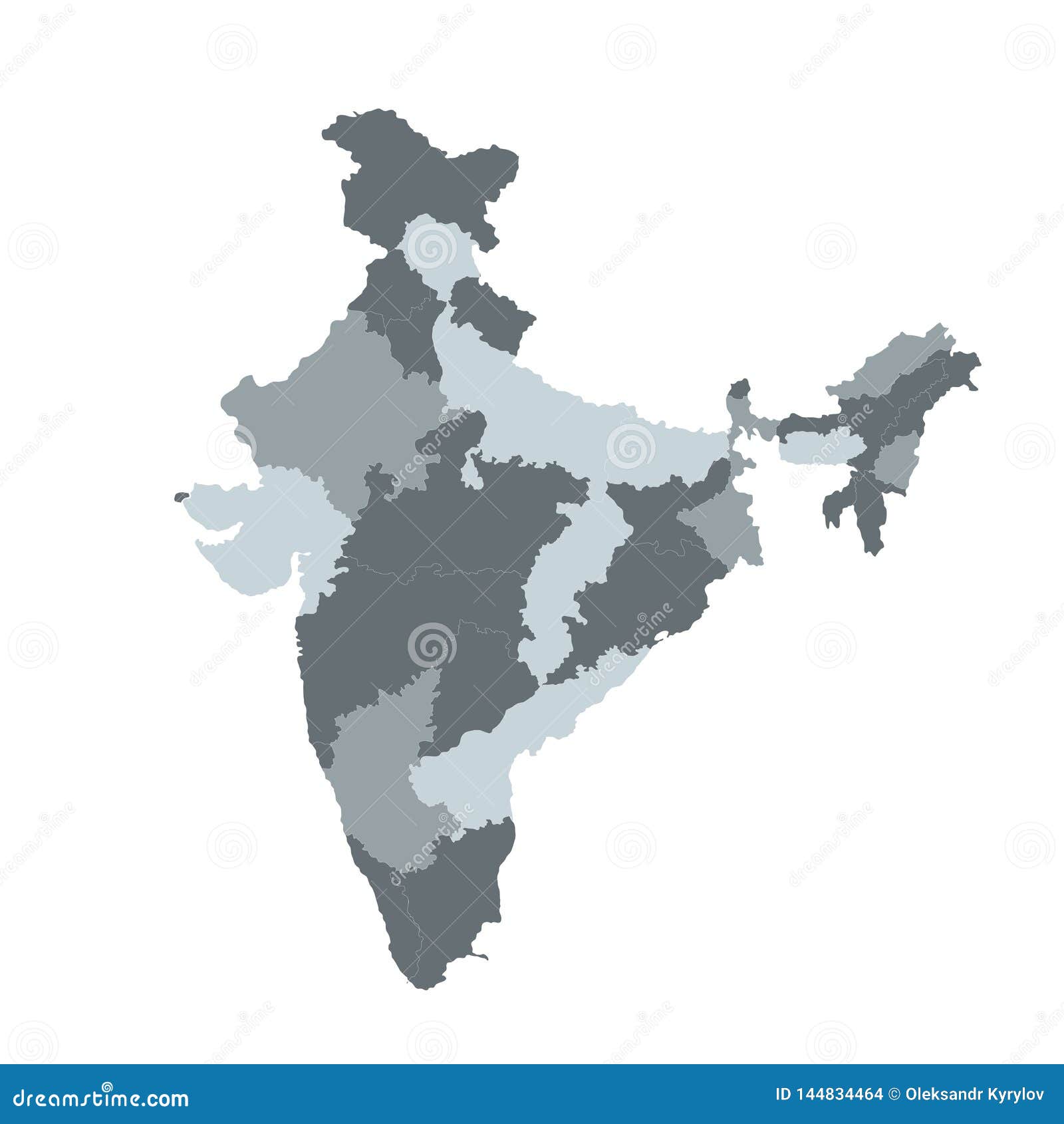 India Map for Infographic , . Editable Template with Regions, Vector ...
