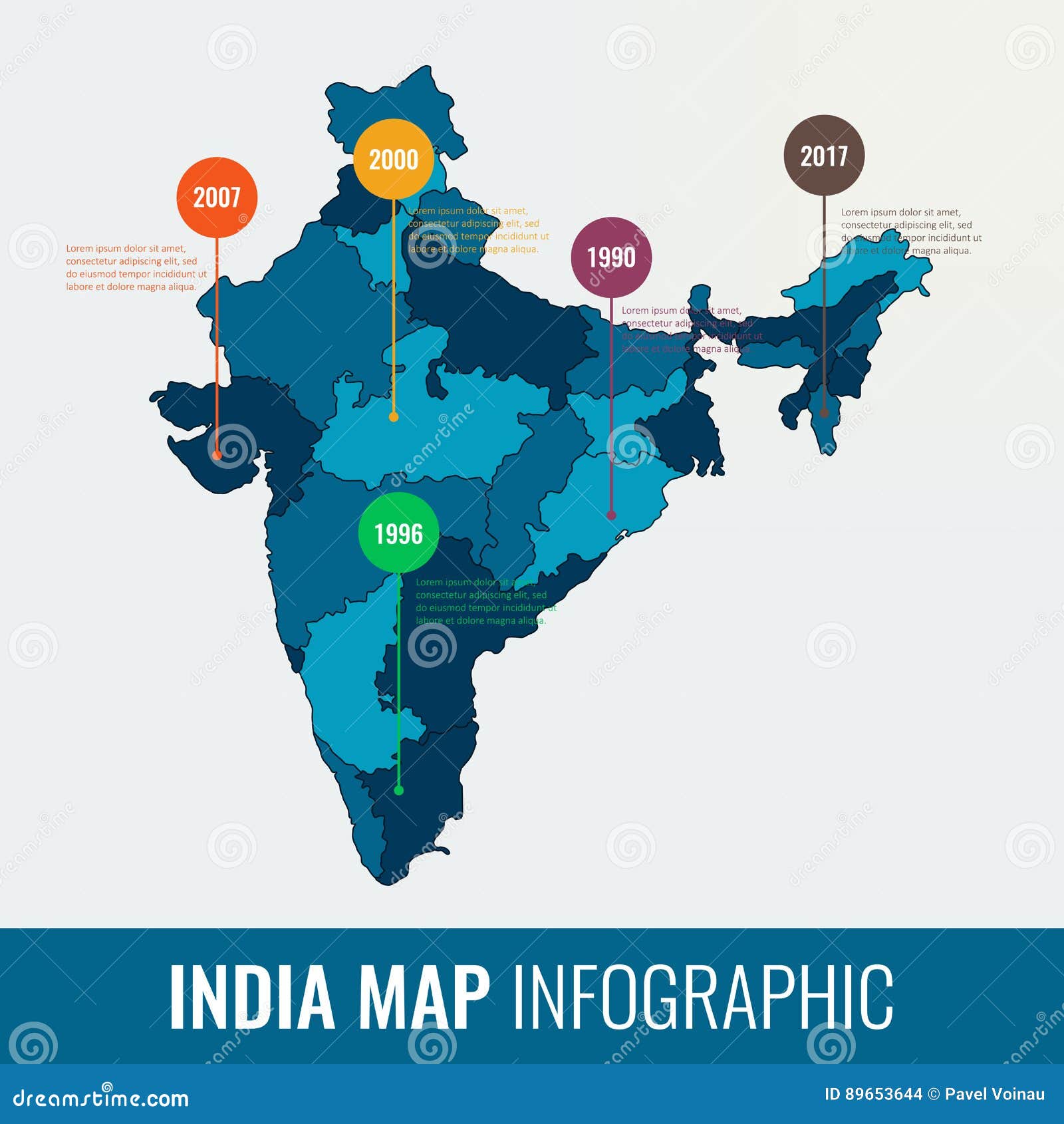 Infographic For India, Detailed Map Of India With Flag Vector ...