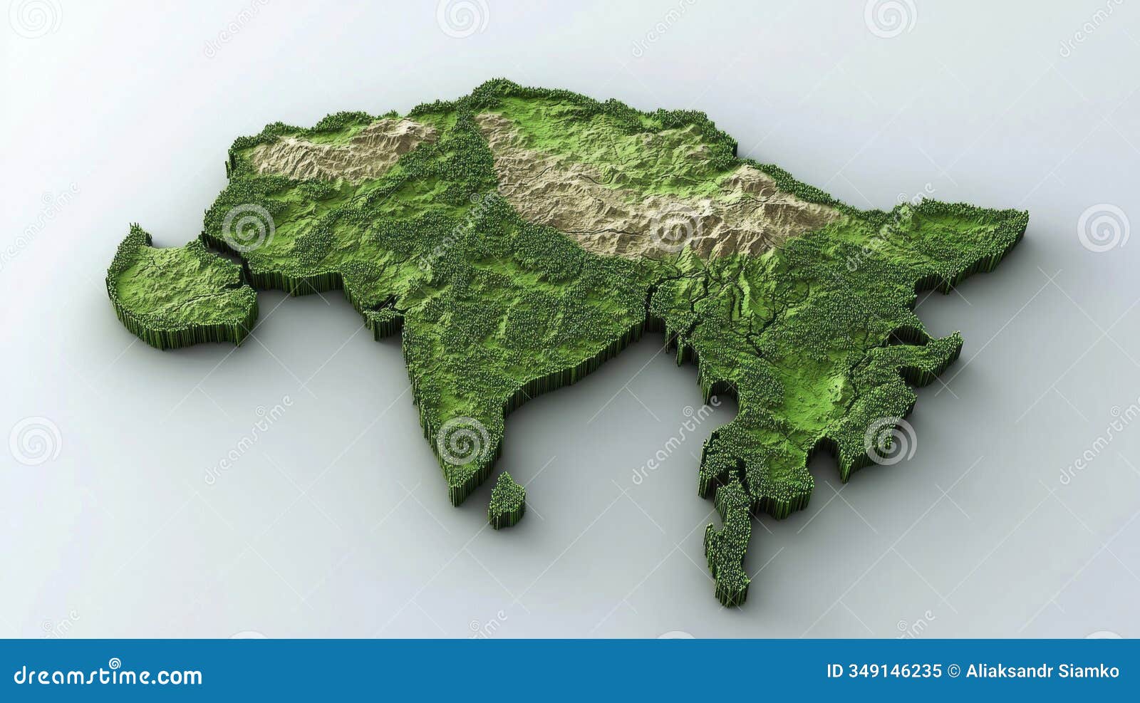 India Map Isolated on a Plain White Background Stock Illustration ...