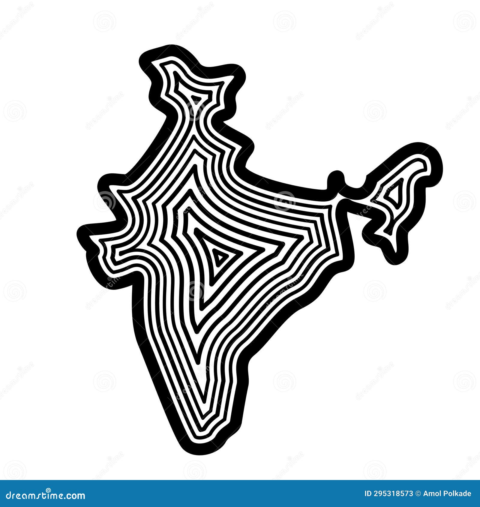 India Map with Lines Illustration on White Background Stock ...
