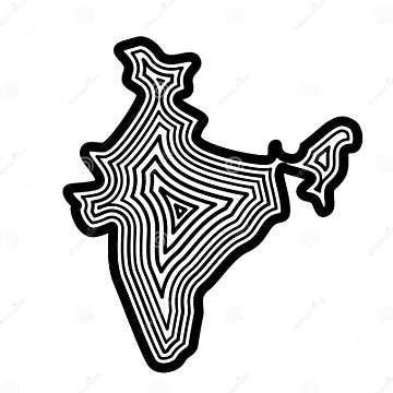 India Map with Lines Illustration on White Background Stock ...