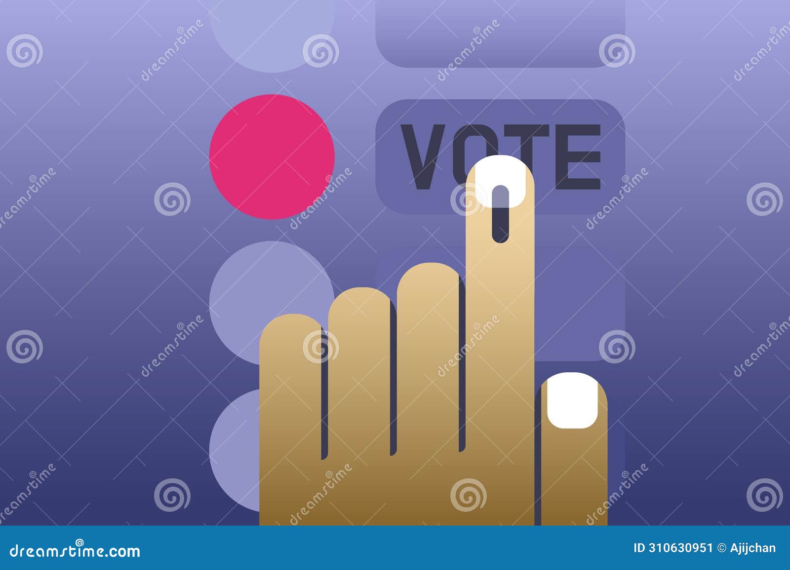 Hand Casting Vote in an Electronic Voting Machine Stock Illustration ...