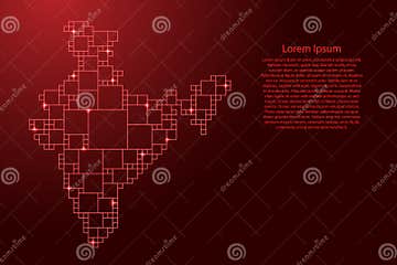 India Map from Red Pattern from a Grid of Squares of Different Sizes ...