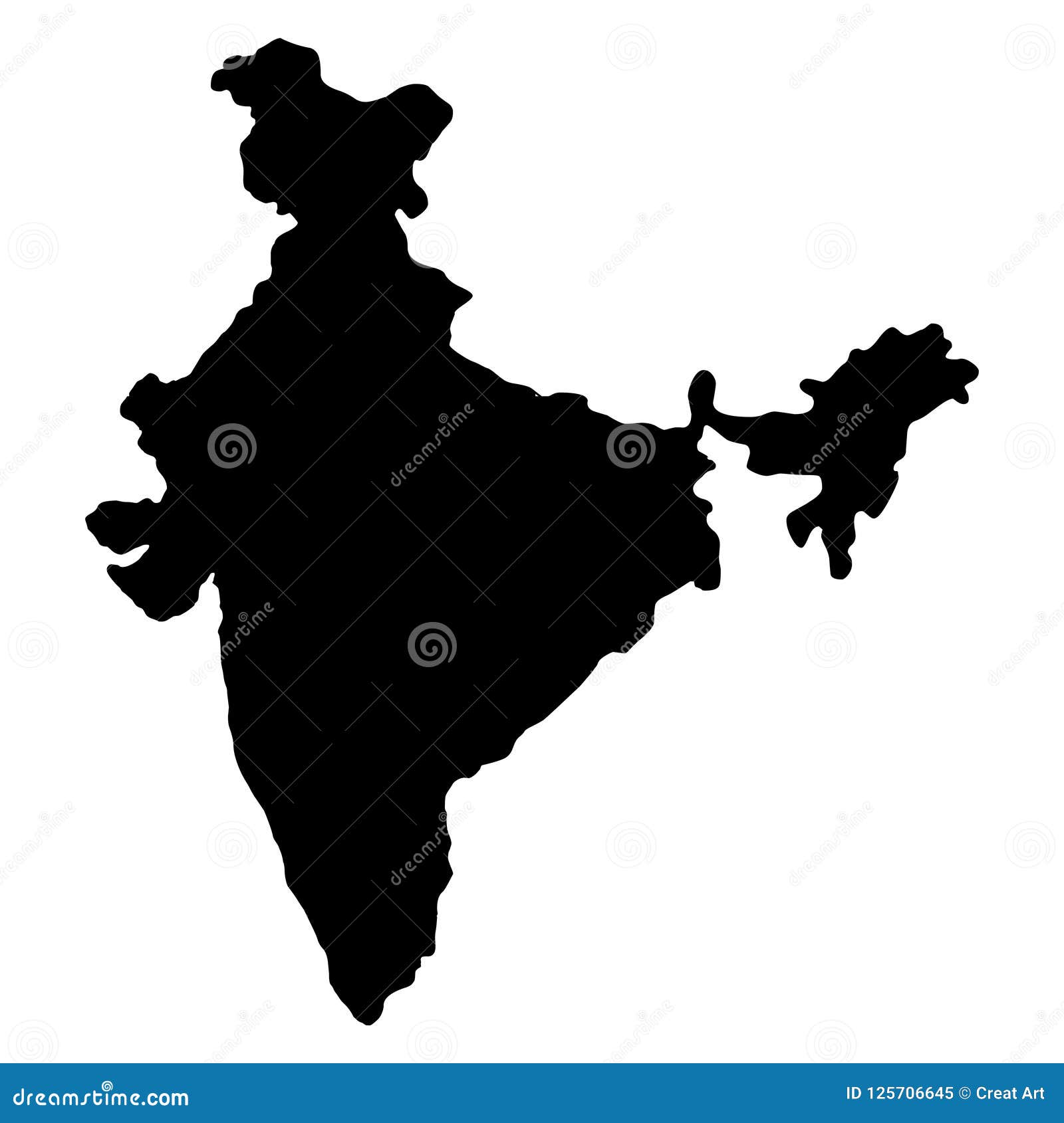 India Map Silhouette Vector Illustration Stock Vector - Illustration of ...