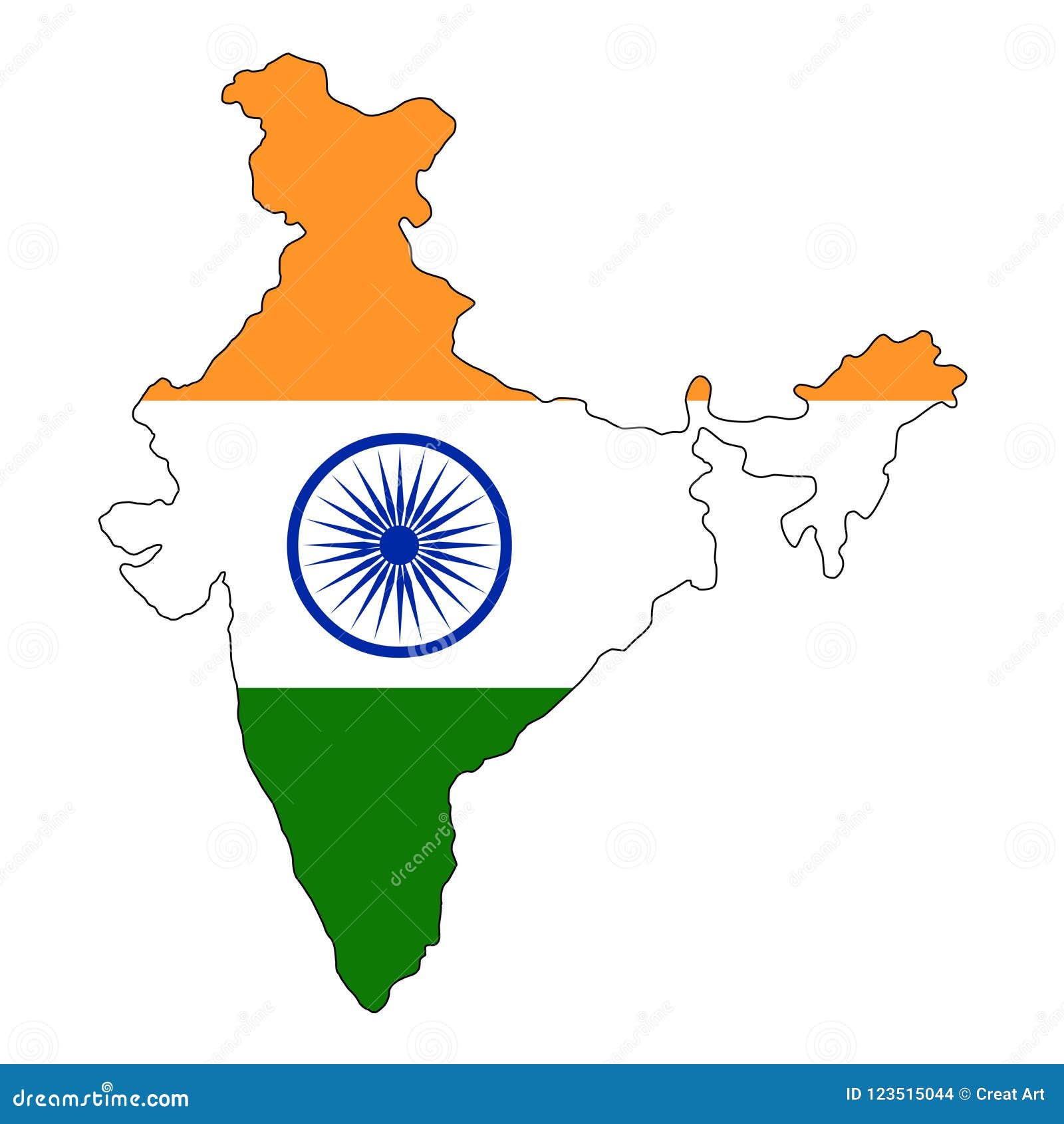 India.Map of India Vector Illustration Stock Vector - Illustration of ...