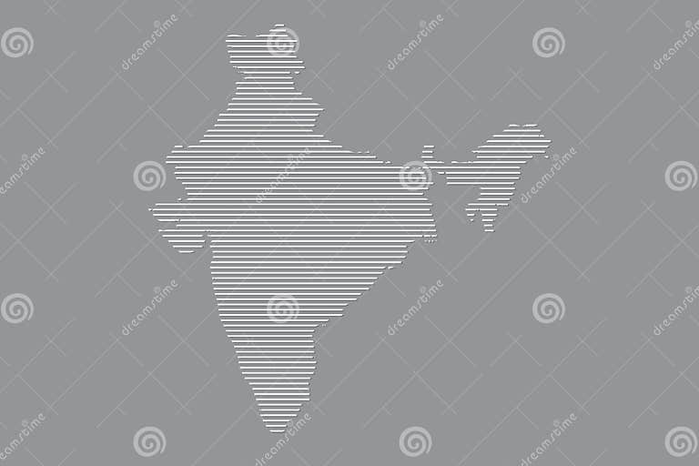 India Map Vector Using White Straight Line Pattern on Black Background ...