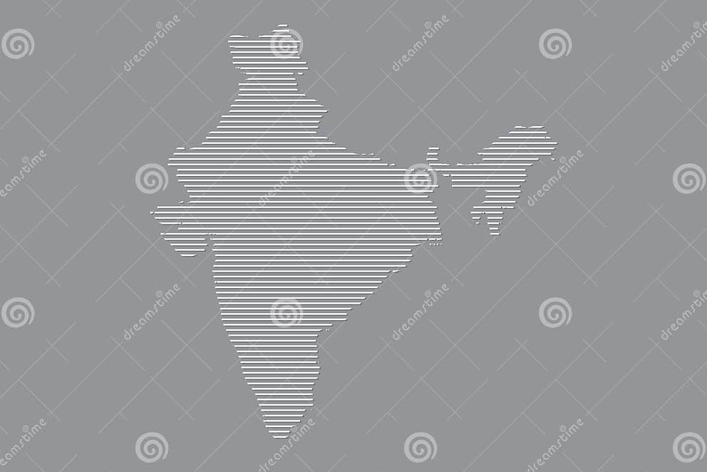 India Map Vector Using White Straight Line Pattern on Black Background ...