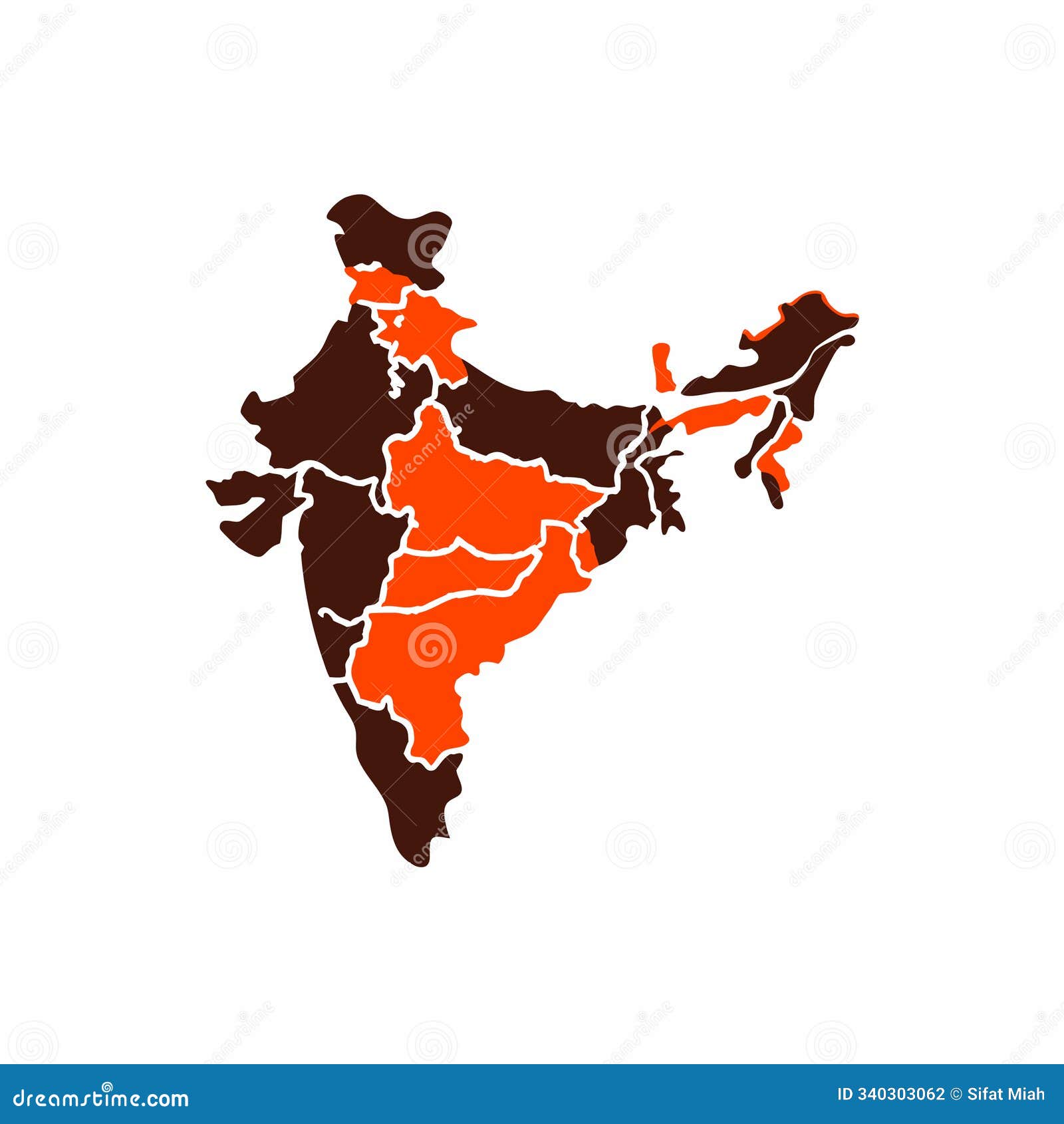 India Map Vector on White Background Stock Vector - Illustration of ...