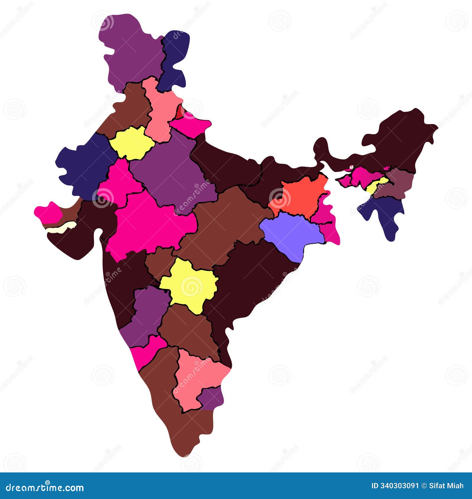 India Map Vector on White Background Stock Vector - Illustration of ...