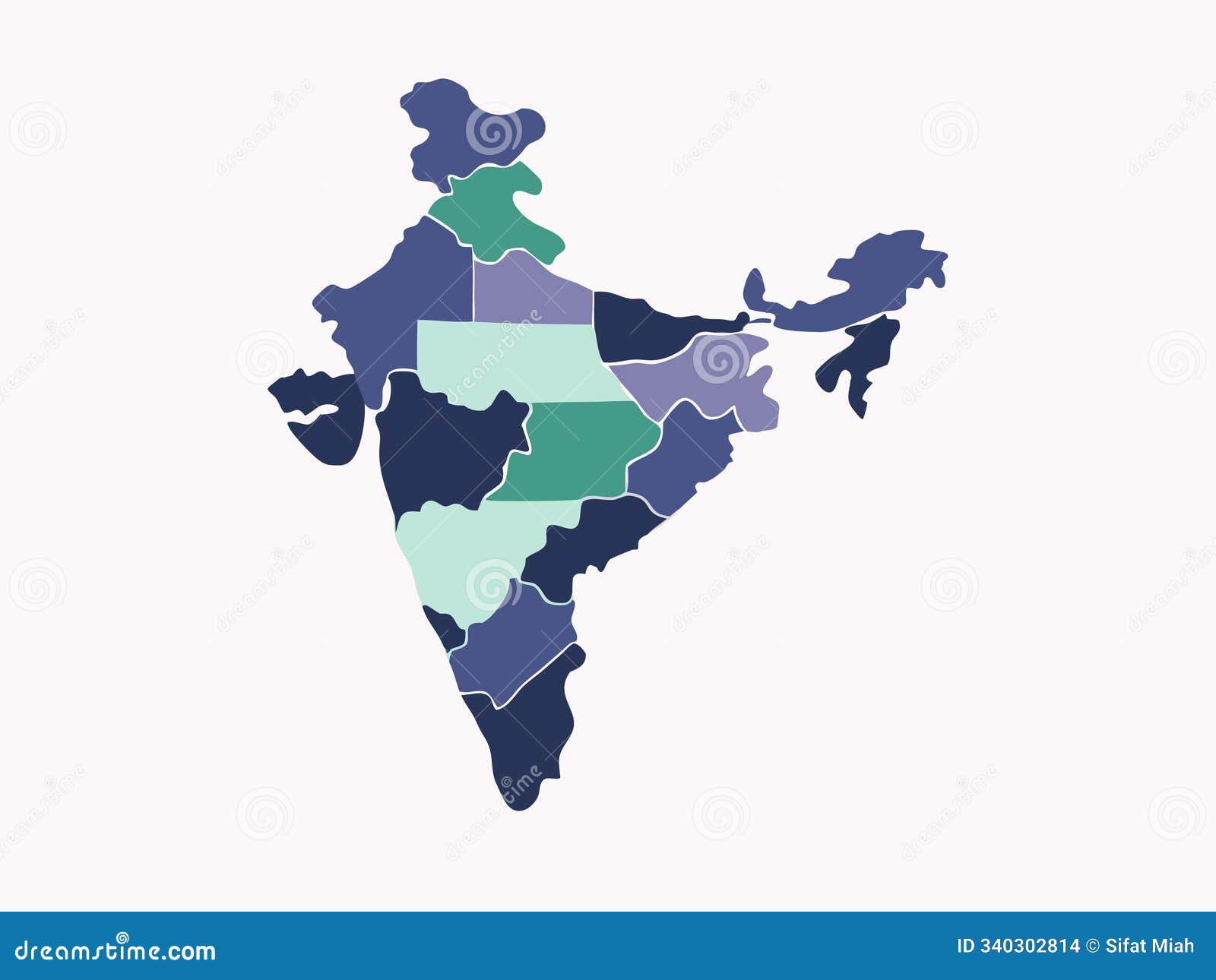 India Map Vector on White Background Stock Vector - Illustration of ...