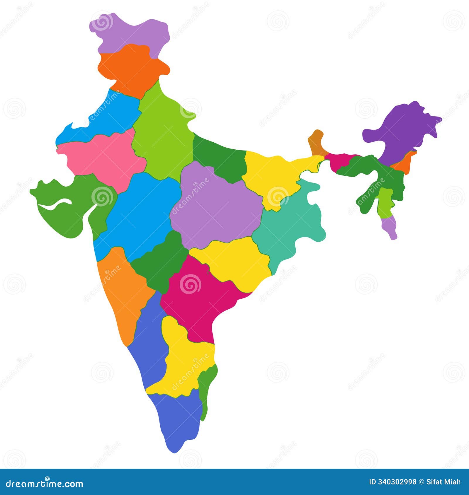 India Map Vector on White Background Stock Vector - Illustration of ...