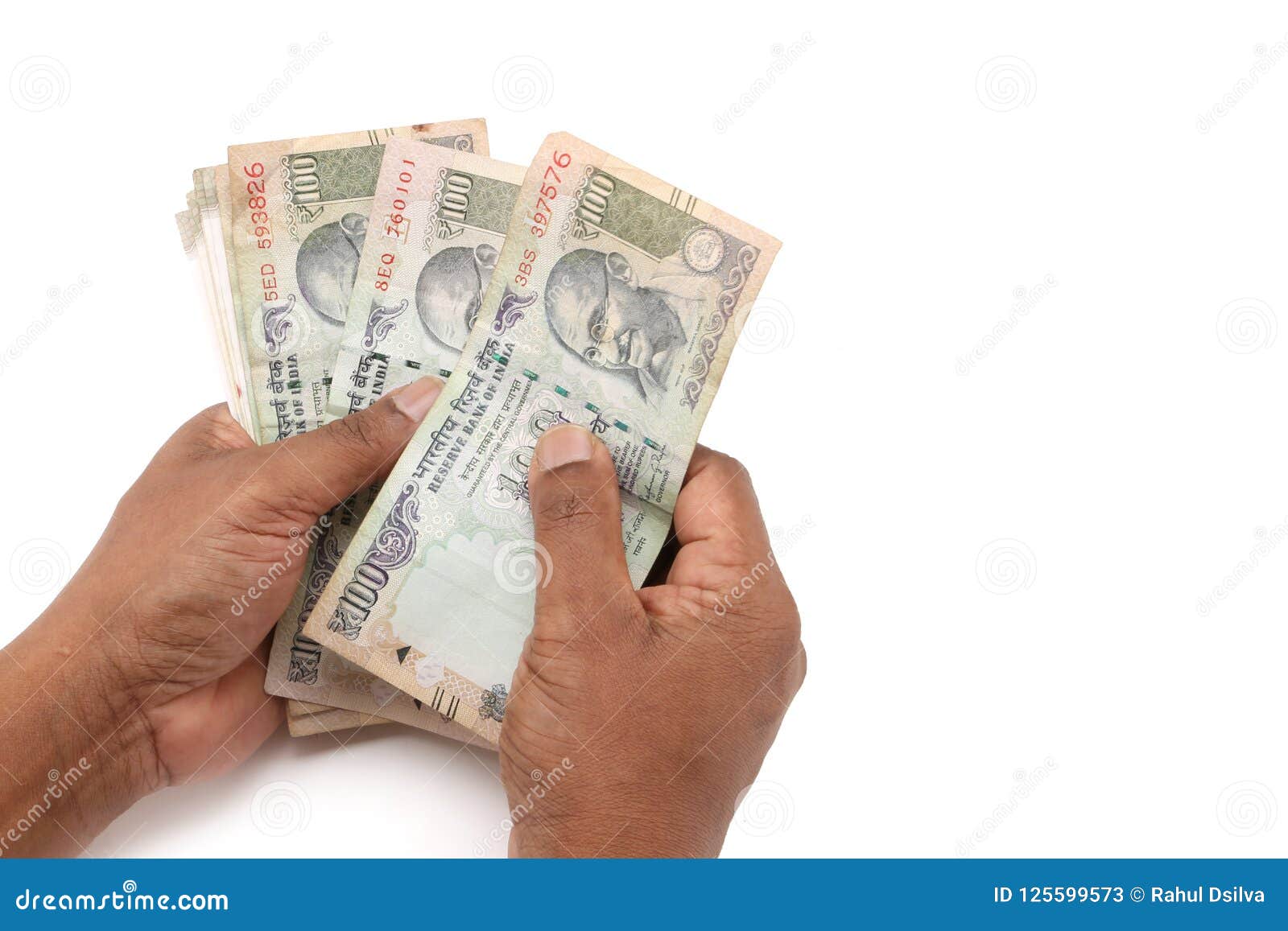 India,Mumbai September 7 2018 Hand Holding Indian Rupee Notes Against ...