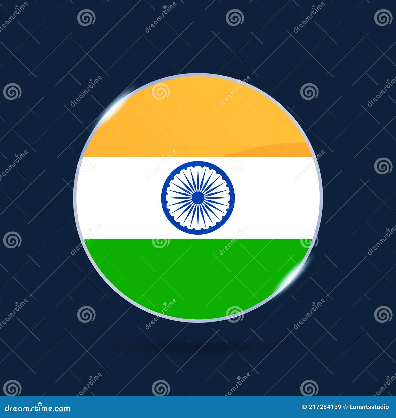 India National Flag Circle Button Icon. Simple Flag, Official Colors ...