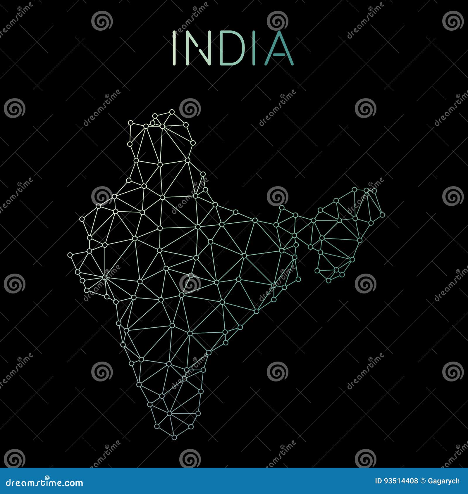 India network map. stock vector. Illustration of internet - 93514408