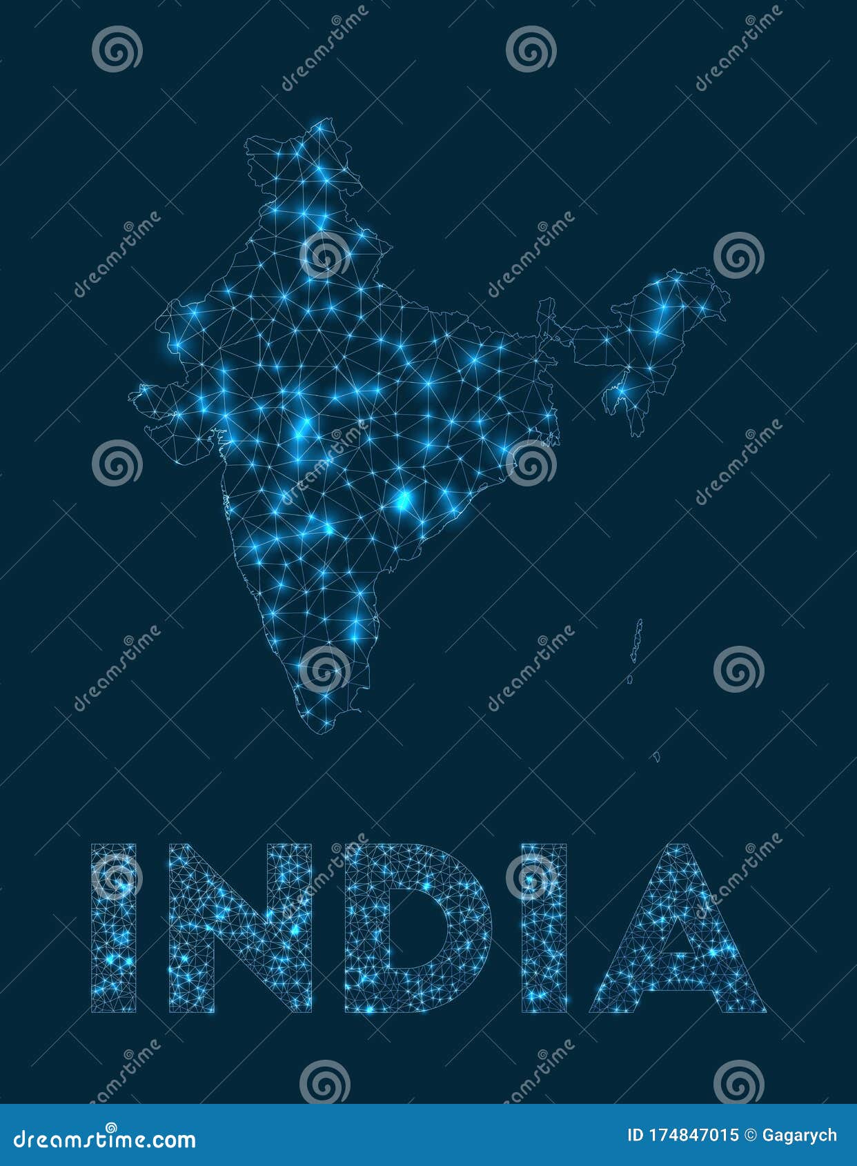 India network map. stock vector. Illustration of india - 174847015