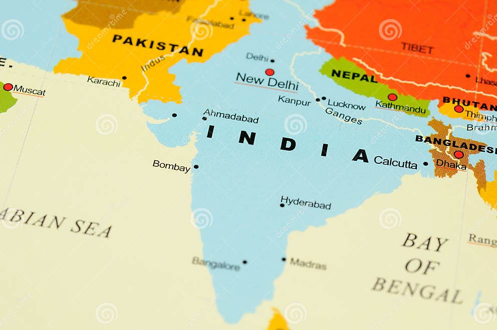 India no mapa imagem de stock. Imagem de mundo, mapa, cidade - 6838505