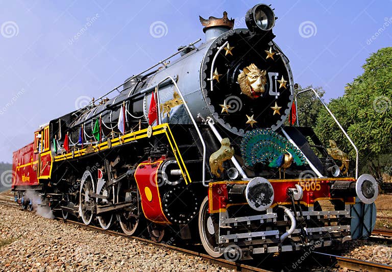 India: old steam train stock photo. Image of boiler, coaches - 4806310