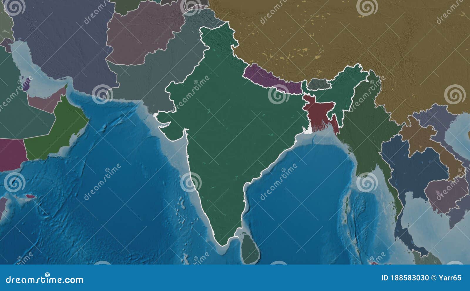 India - Overview. Administrative Stock Illustration - Illustration of ...