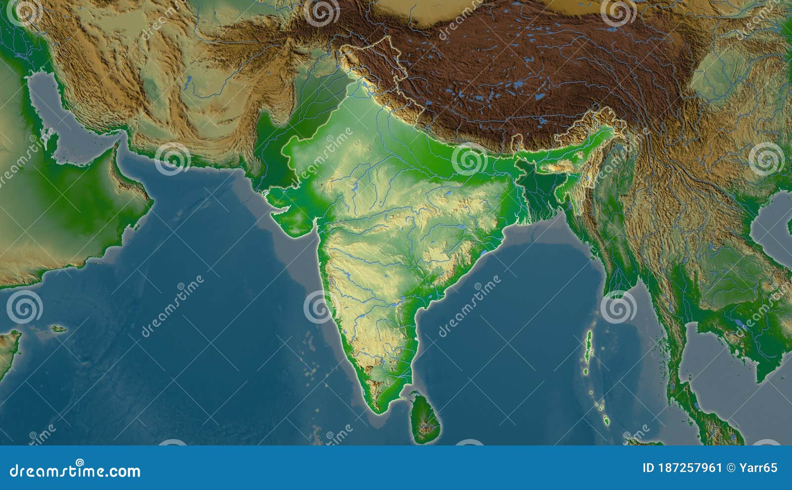 India - Physical. Composition Stock Illustration - Illustration of ...