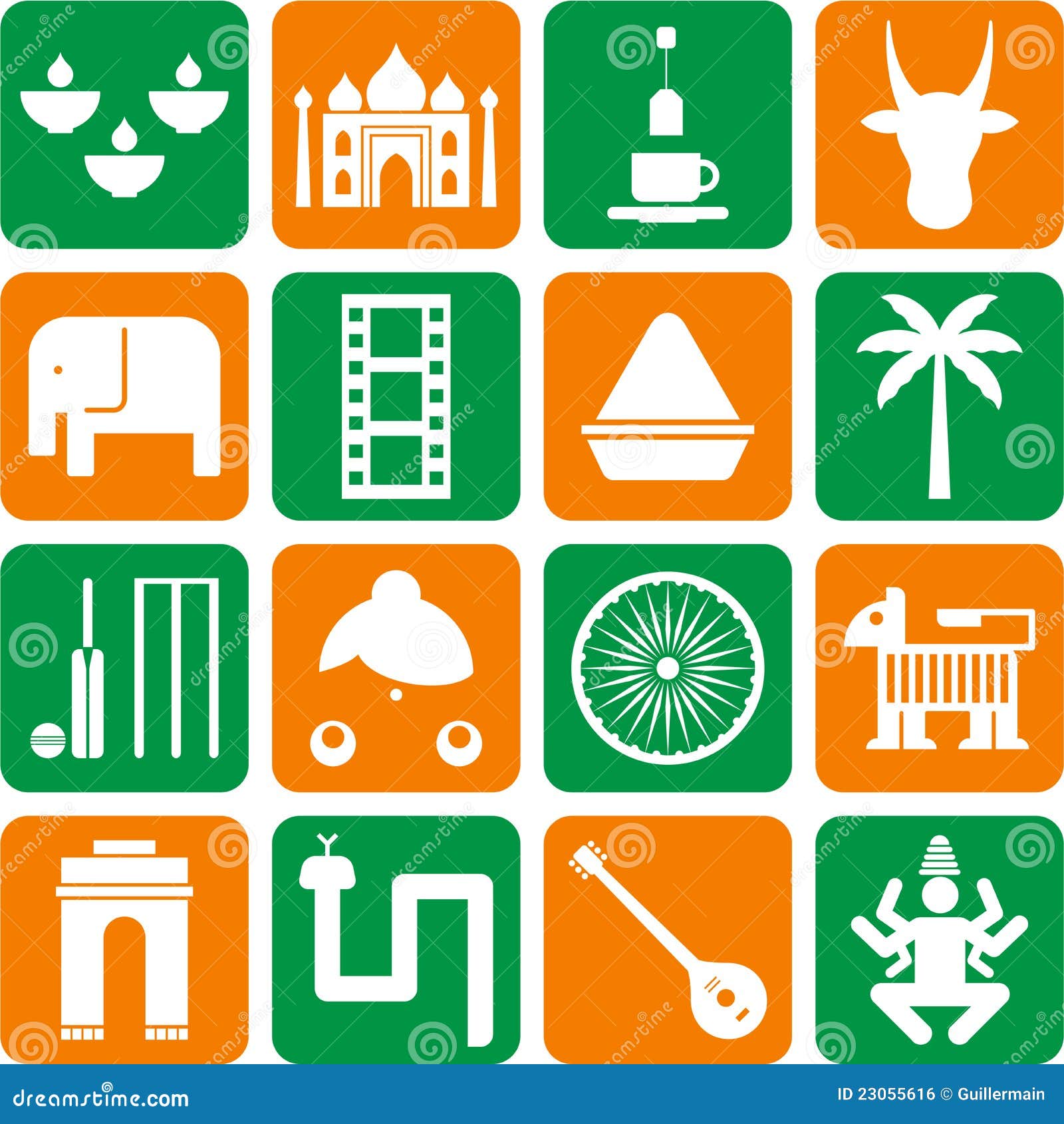 India pictograms stock vector. Illustration of flag, monuments - 23055616