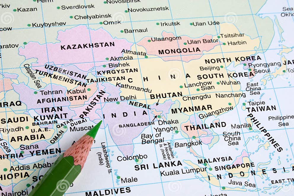 India pointed in world map stock photo. Image of india - 15575034