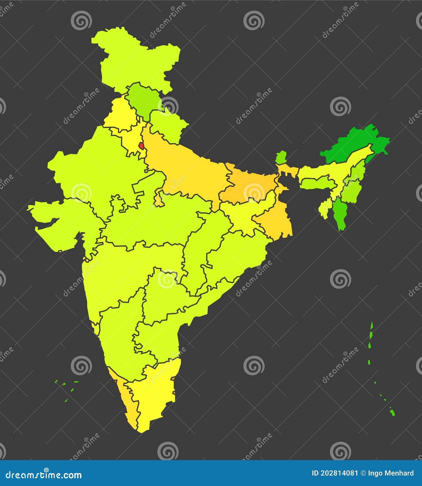 India Population Heat Map As Color Density Illustration Stock ...