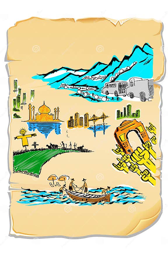 India in Postcard stock vector. Illustration of postcard - 22682921