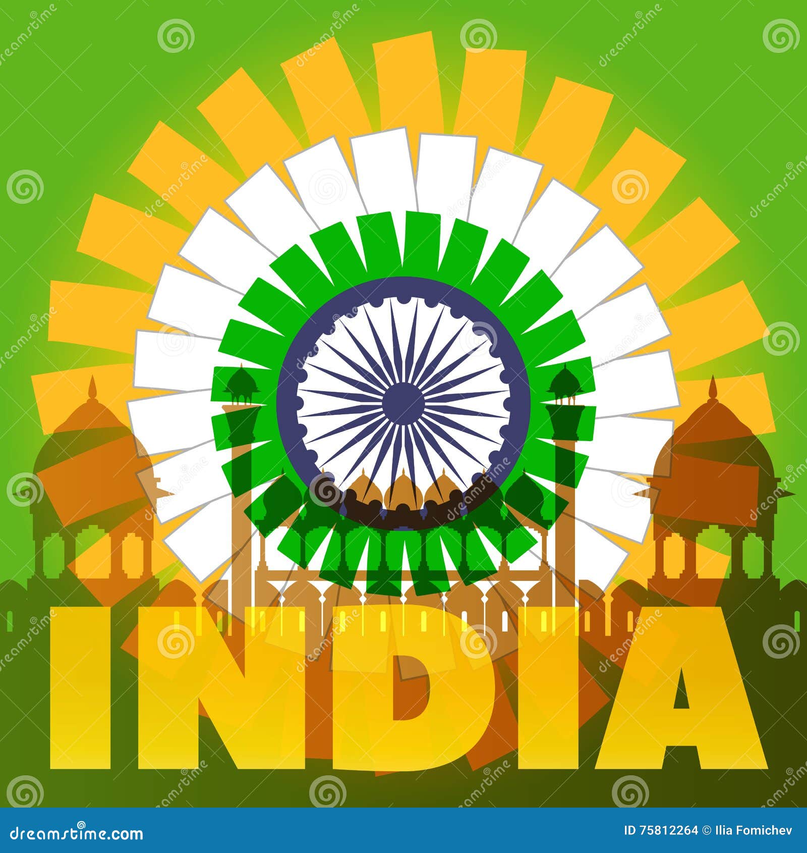 India Poster Concept. Vector EPS10 Stock Vector - Illustration of ...