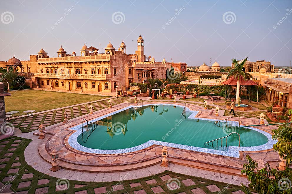India Rajasthan. Khimsar Fort Stock Image - Image of tree, dunes: 299546093