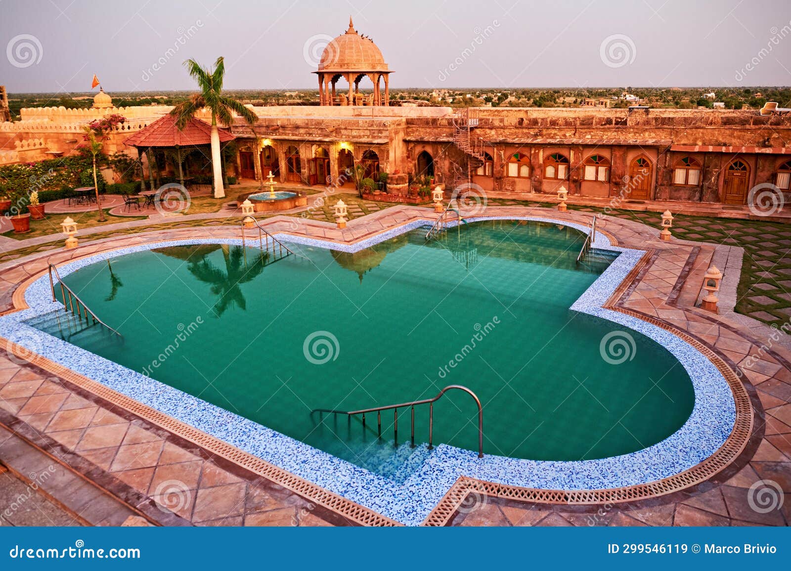 India Rajasthan. Khimsar Fort Stock Image - Image of azure, reservoir ...