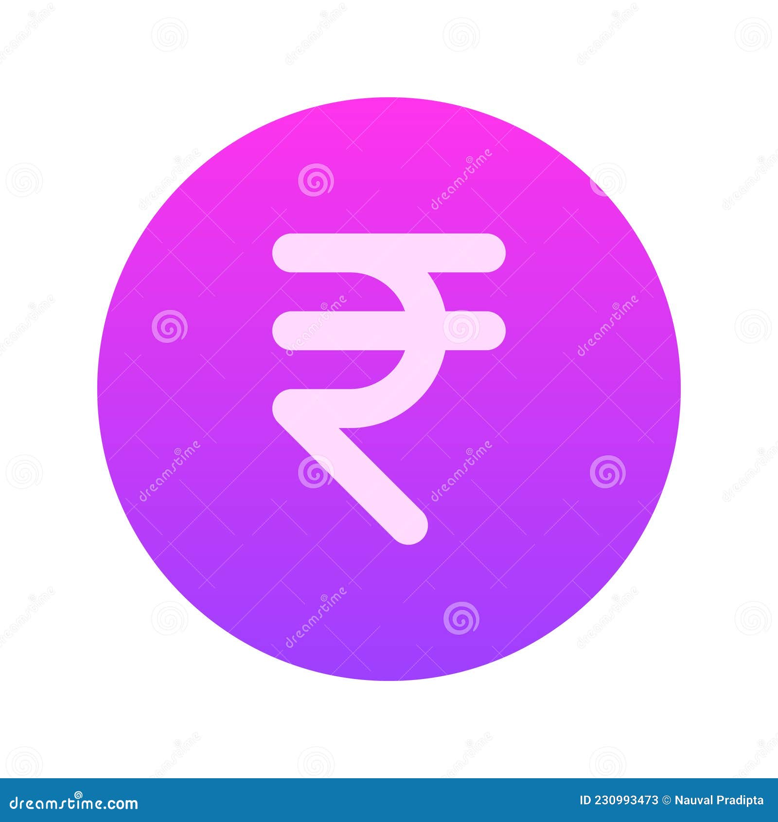 India Rupee Sign Gold Coin Isolated On White Background. Cartoon Vector ...