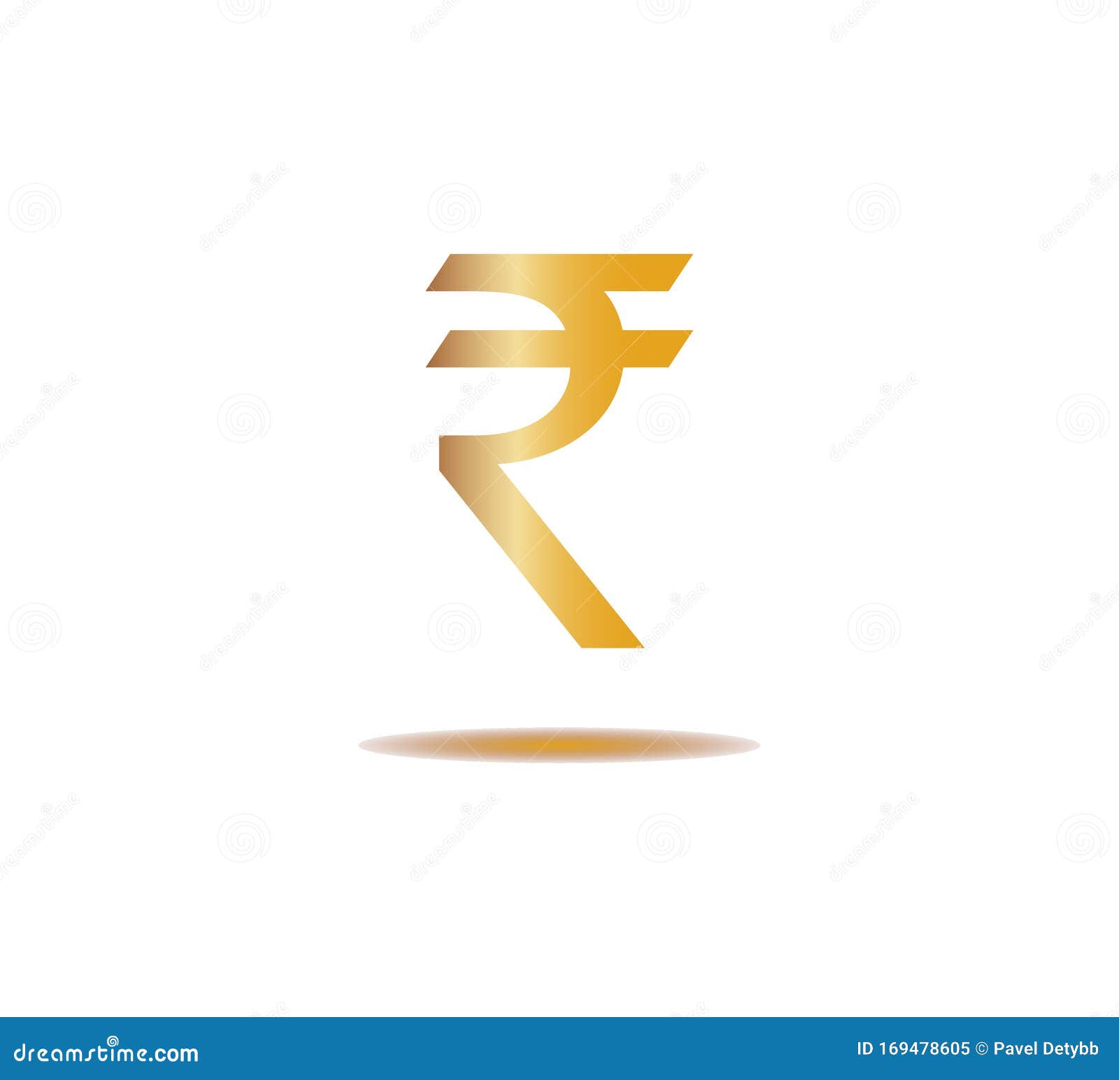 India Rupee Sign Gold Coin Isolated On White Background. Cartoon Vector ...