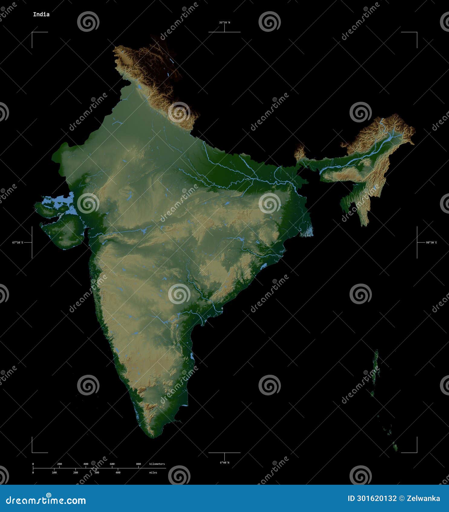 India Shape on Black. Physical Stock Illustration - Illustration of ...