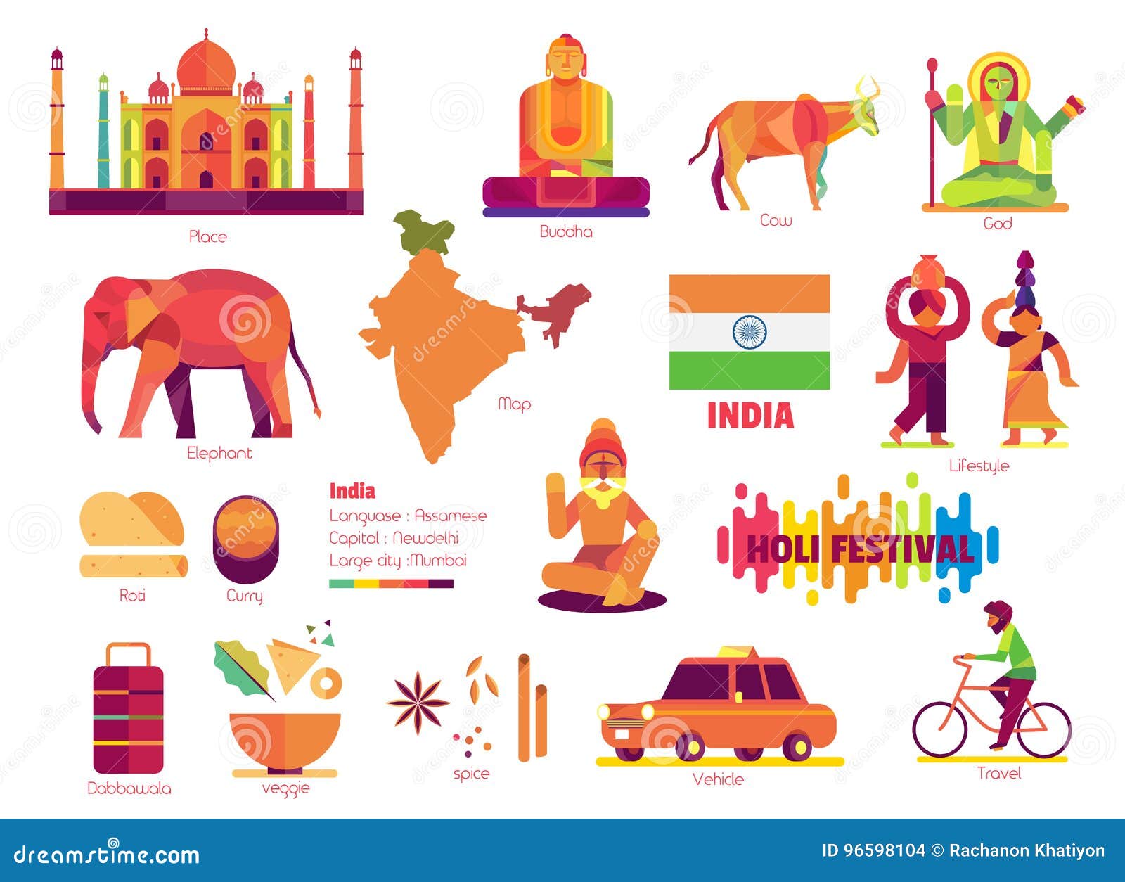 India, Sign and symbol. stock illustration. Illustration of people ...