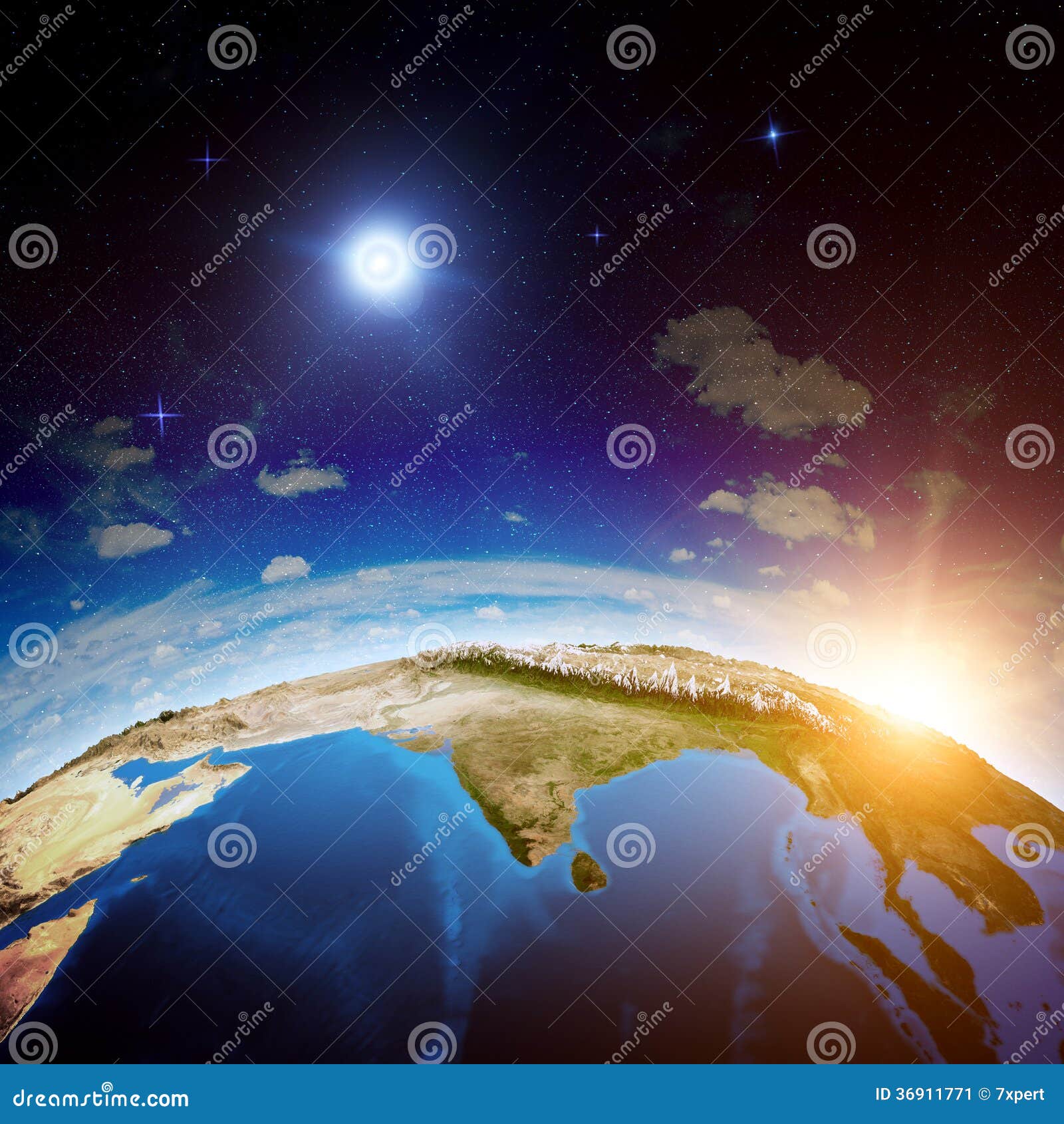India from space stock illustration. Illustration of topography - 36911771