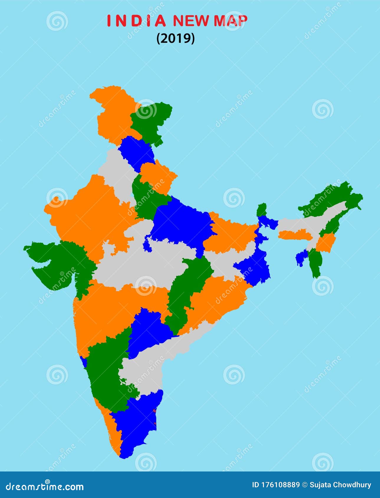 India State Map Vector Illustration. States are Fill with Color in ... India State Map Vector Illustration. States are Fill with Color in ...