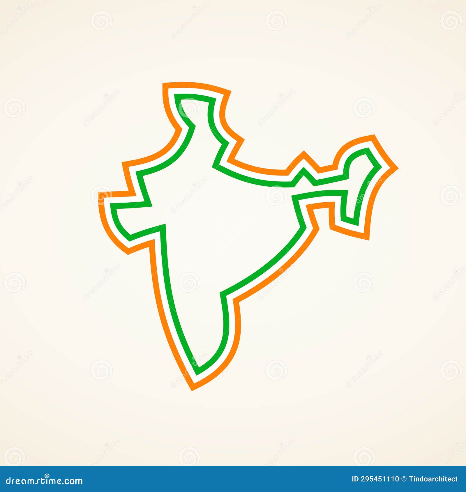 India - Stylized Outline Map in Colors of the Flag Stock Vector ...