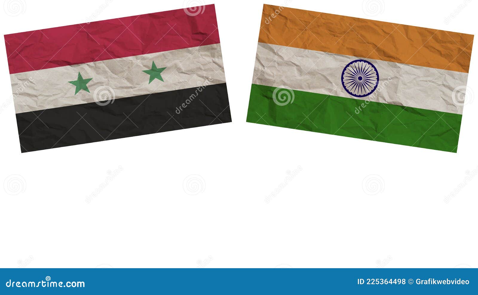 India and Syria Flags Together Paper Texture Illustration Stock ...